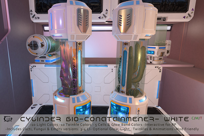 Second Life Marketplace - [CC] Cylinder Bio-Container Set- White
